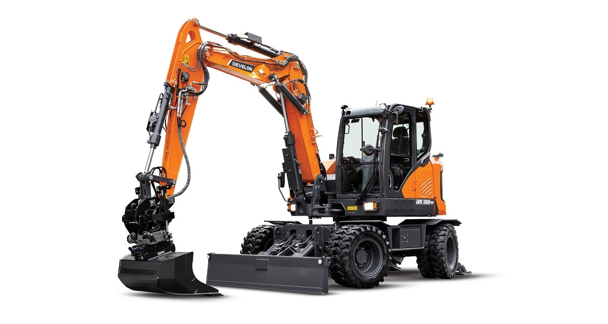 DEVELON Rolls Out Its First Mini Wheel Excavator: the DX100W-7