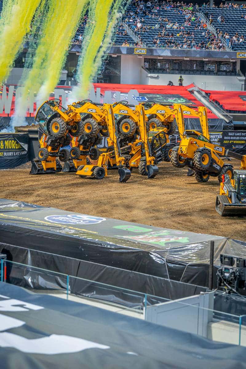JCB Machines Constructed the 2024 Monster Jam World Finals