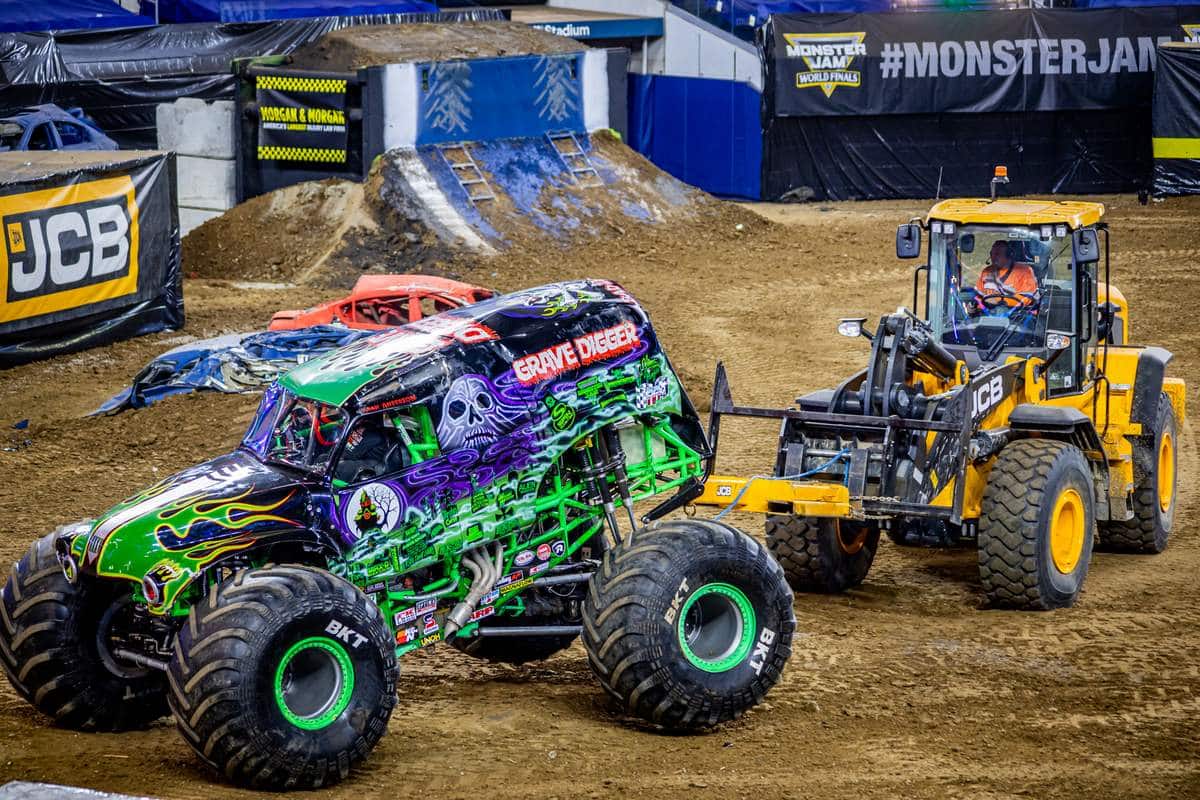 JCB Machines Constructed the 2024 Monster Jam World Finals