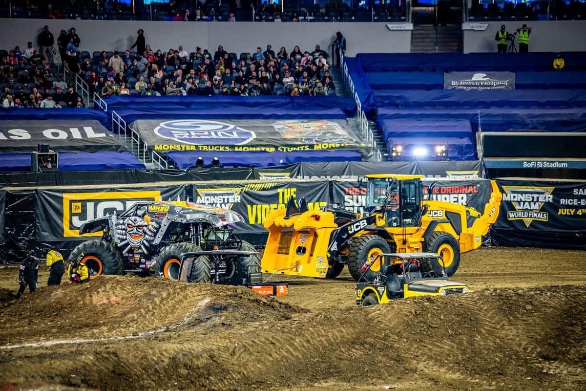 JCB Machines Constructed the 2024 Monster Jam World Finals