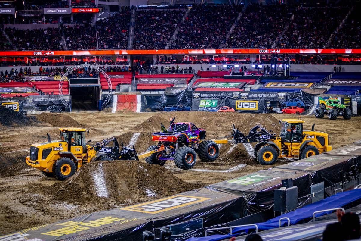 JCB Machines Constructed the 2024 Monster Jam World Finals