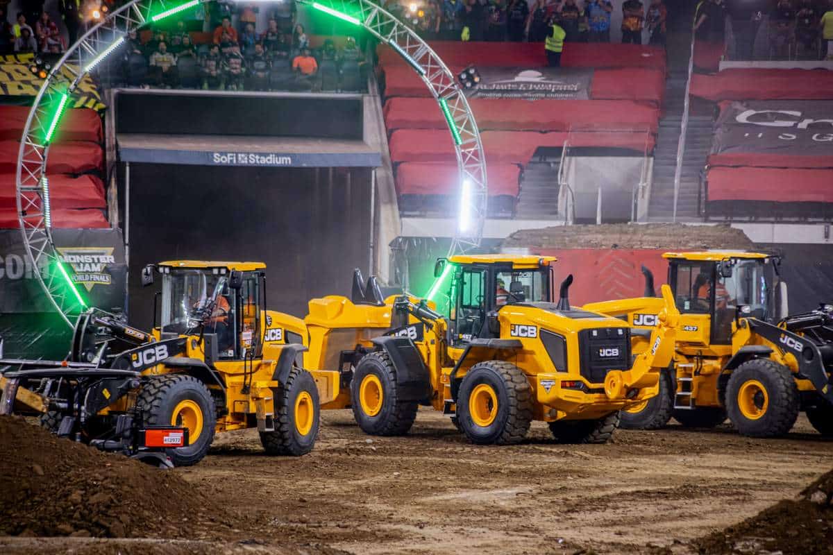 JCB Machines Constructed the 2024 Monster Jam World Finals
